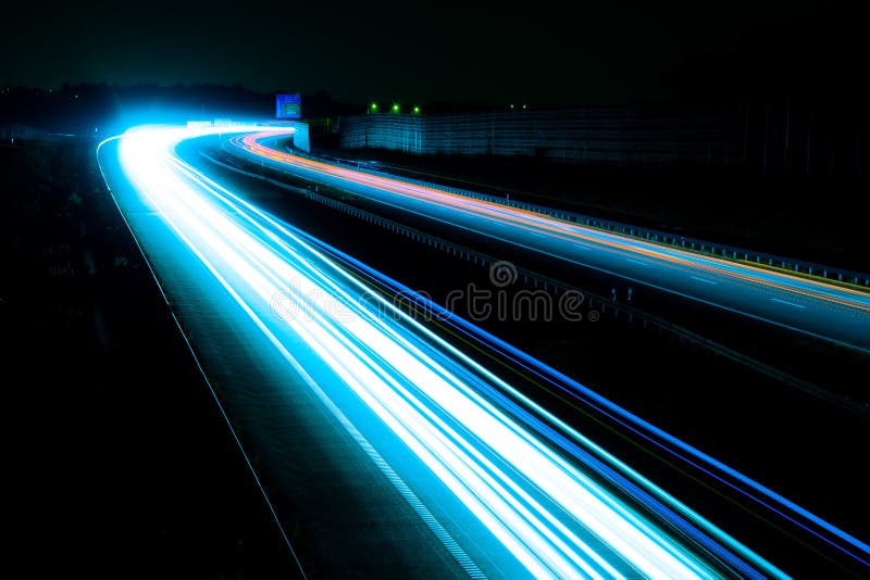 Lights of Cars with Night. Long Exposure, Light Lines Stock Photo ...