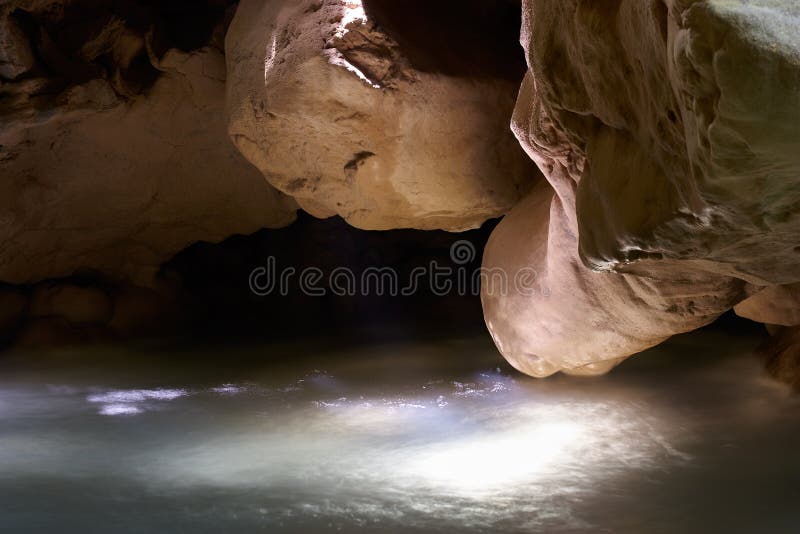 Lights in the Cave stock image. Image of pool, recreation - 50214597