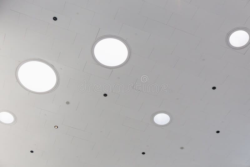 Layered Ceiling with Embedded Lights and Stretched Ceiling Inlay Stock ...