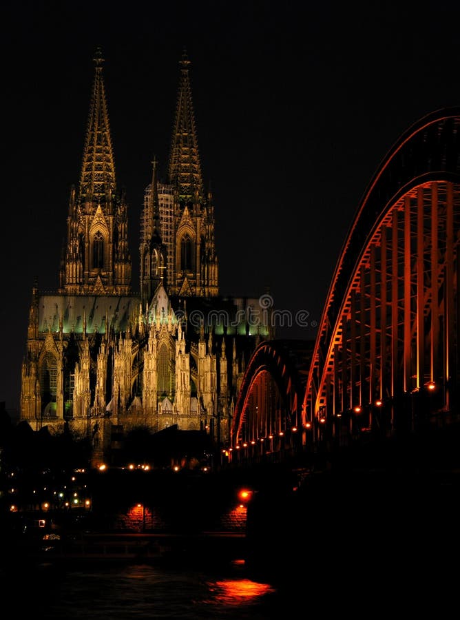 Lights of Cologne stock photo. Image of cloud, hohenzollern - 95490