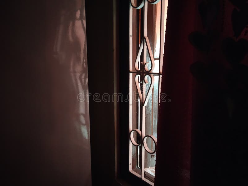 Lights are Coming from Open Windows in a Dark Room Selectively Focused ...