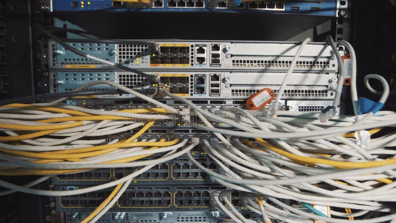 Lights and Connections on Network Server. 4k Stock Footage - Video of ...
