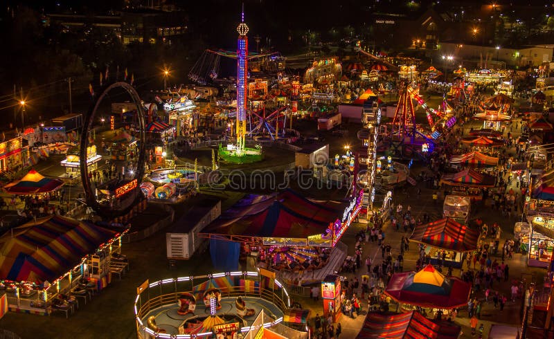Lights of the county fair stock photo. Image of action - 54602224