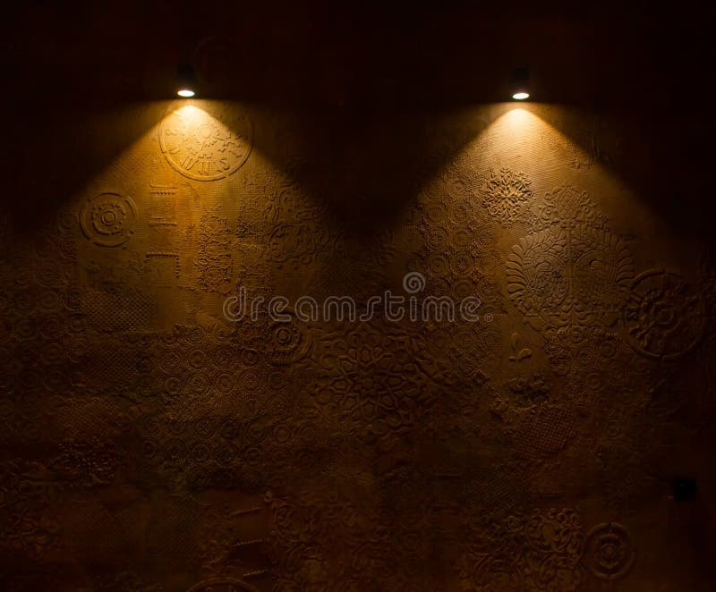 Lights in the Dark, Led Lamps on the Wall Stock Image - Image of globe ...