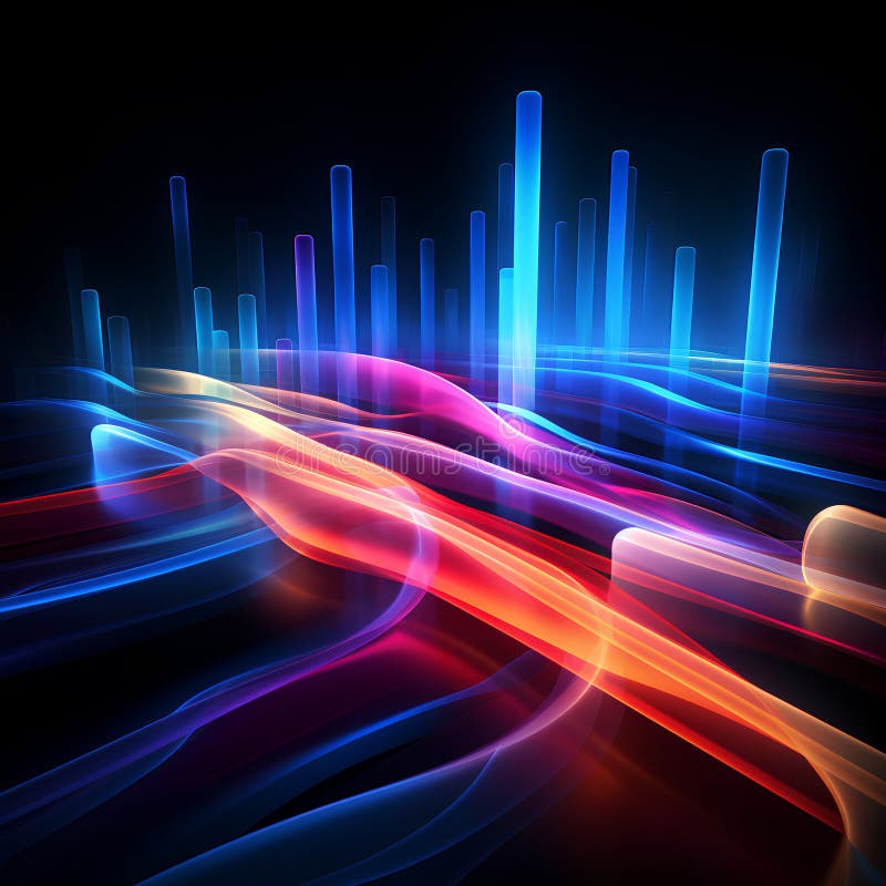 Lights of dynamic wave stock illustration. Illustration of background ...