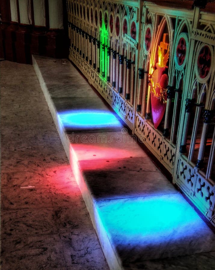 Lights Effect on the Floor by Sun Light. Stock Photo - Image of blue ...