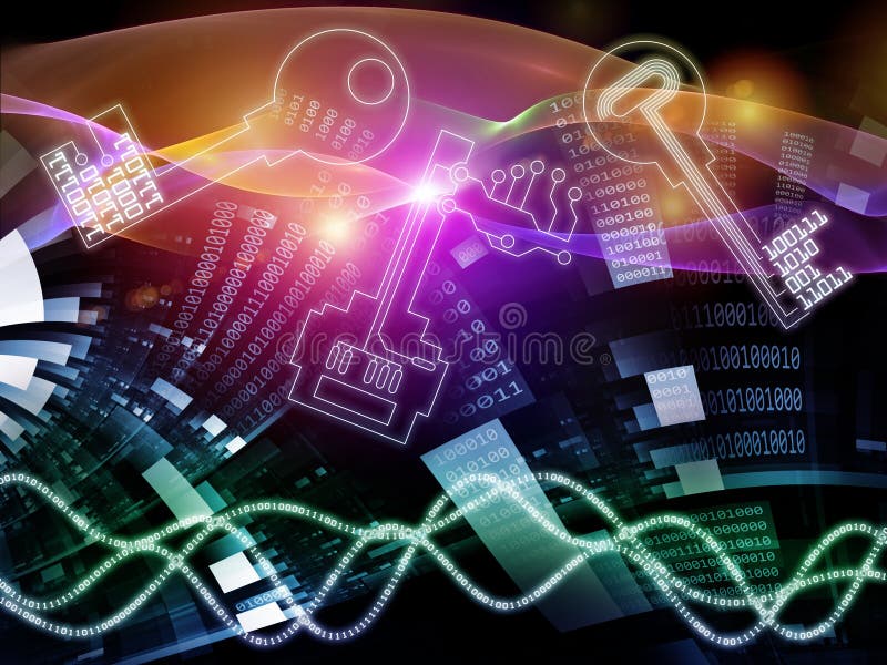 Lights of Encryption stock illustration. Illustration of code - 31090933