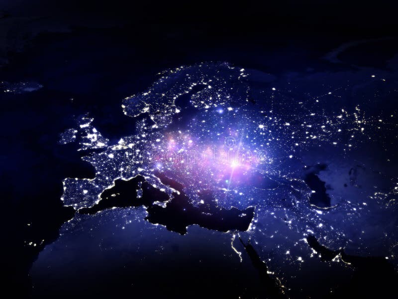 Lights of Europe stock illustration. Illustration of world - 24565993