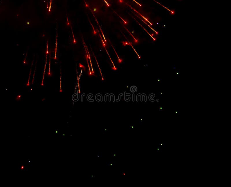 Lights from Fireworks on Black Background Stock Photo - Image of lights ...
