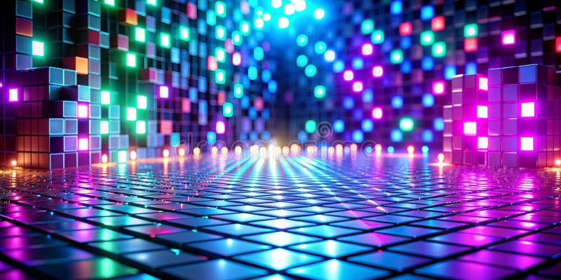 Lights on the Floor and Square Cubes in the Background Light Dynamic ...