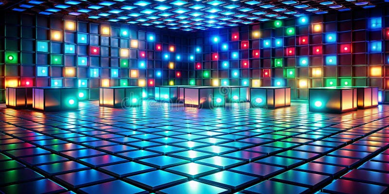 Lights on the Floor and Square Cubes in the Background Light Dynamic ...