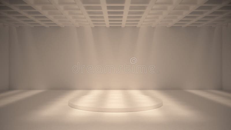 Lights Focus on the Central Podium, Shining through Ceiling Balks ...