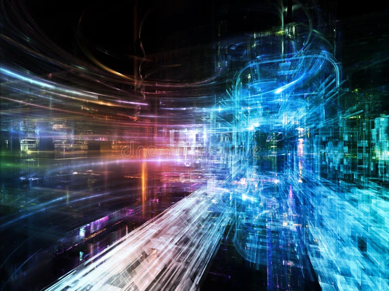 Lights of Future City stock image. Image of future, nanotechnology ...