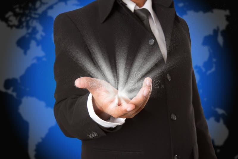 Lights on the hand stock image. Image of manager, business - 31618163