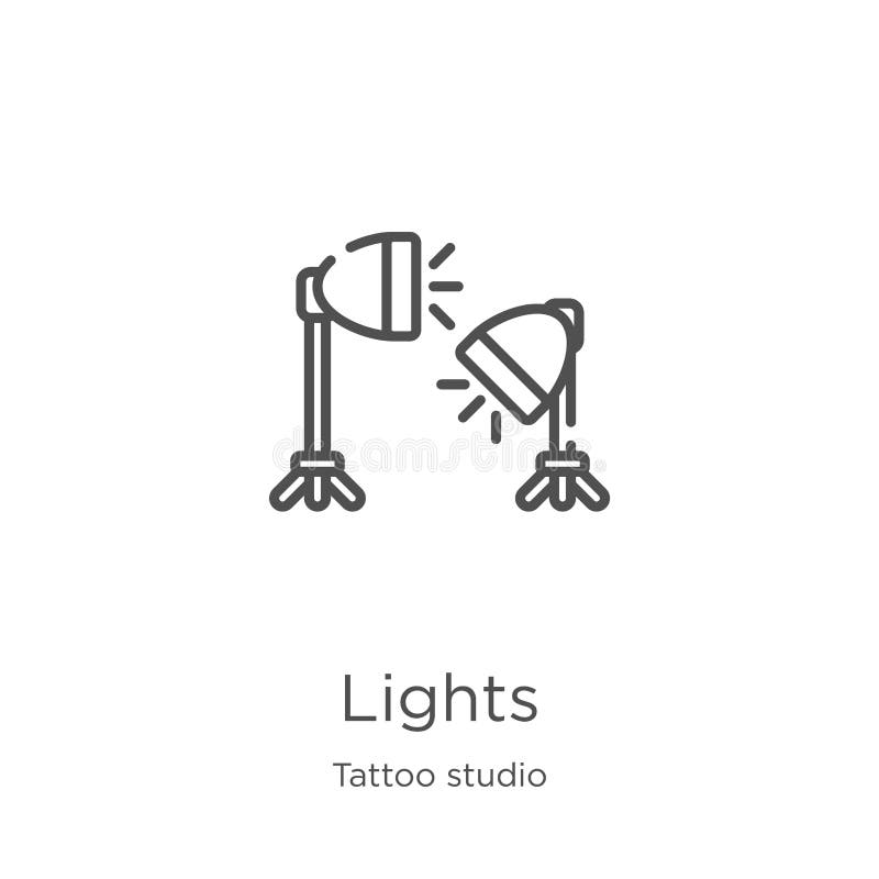 Lights Icon Vector from Tattoo Studio Collection. Thin Line Lights ...