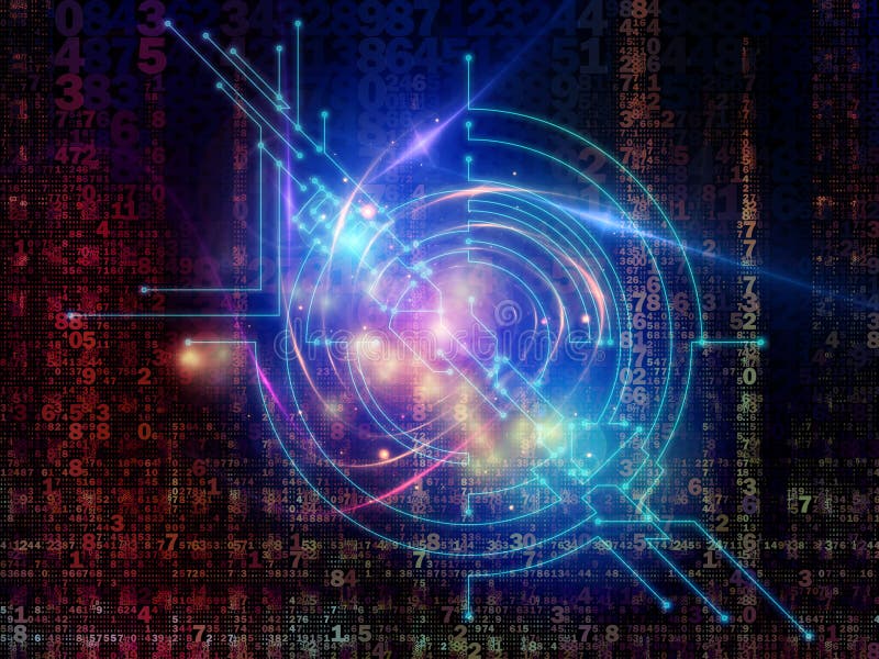 Lights of Integer Realm stock illustration. Illustration of background ...