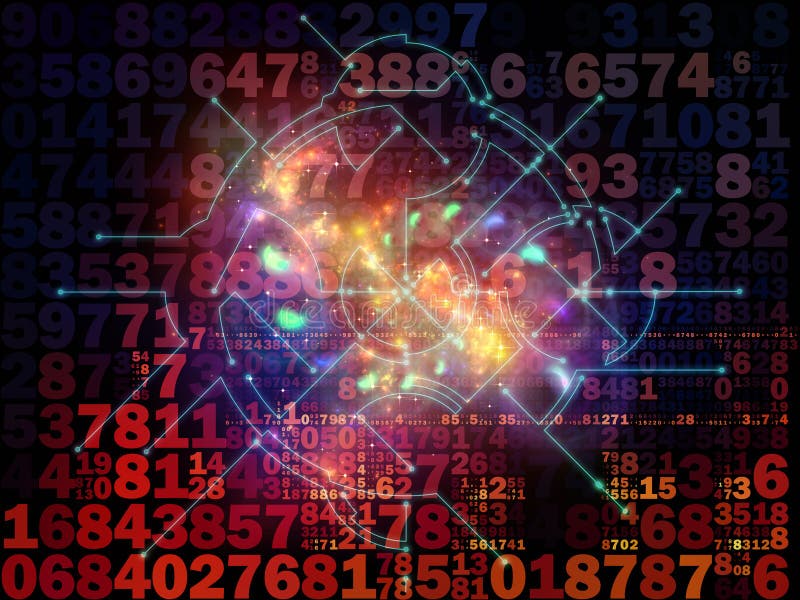 Lights of Integer Realm stock illustration. Illustration of logic ...