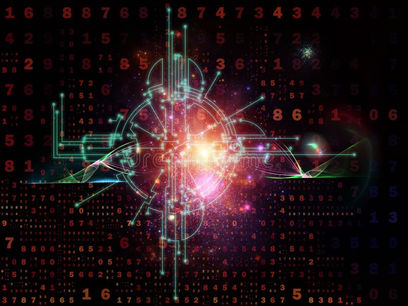 Lights of Integer Realm stock illustration. Illustration of node ...