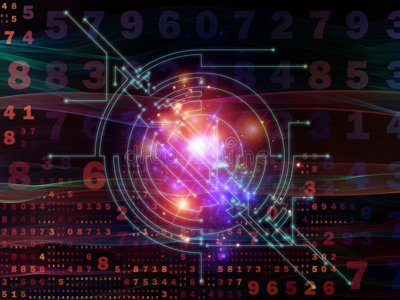 Lights of Integer Realm stock illustration. Illustration of calculation ...