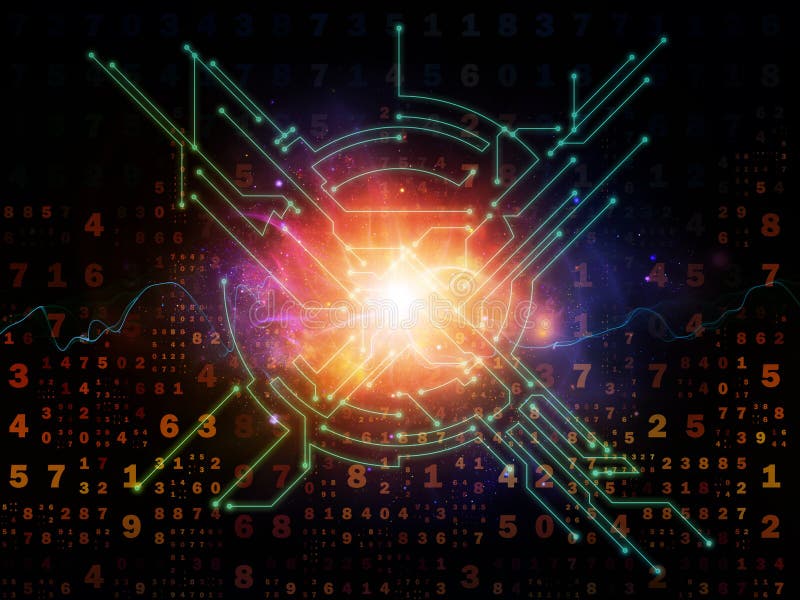 Lights of Integer Realm stock illustration. Illustration of ...