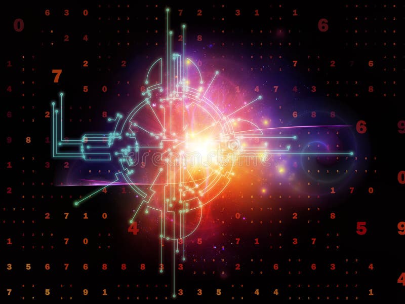 Lights of Integer Realm stock illustration. Illustration of bright ...