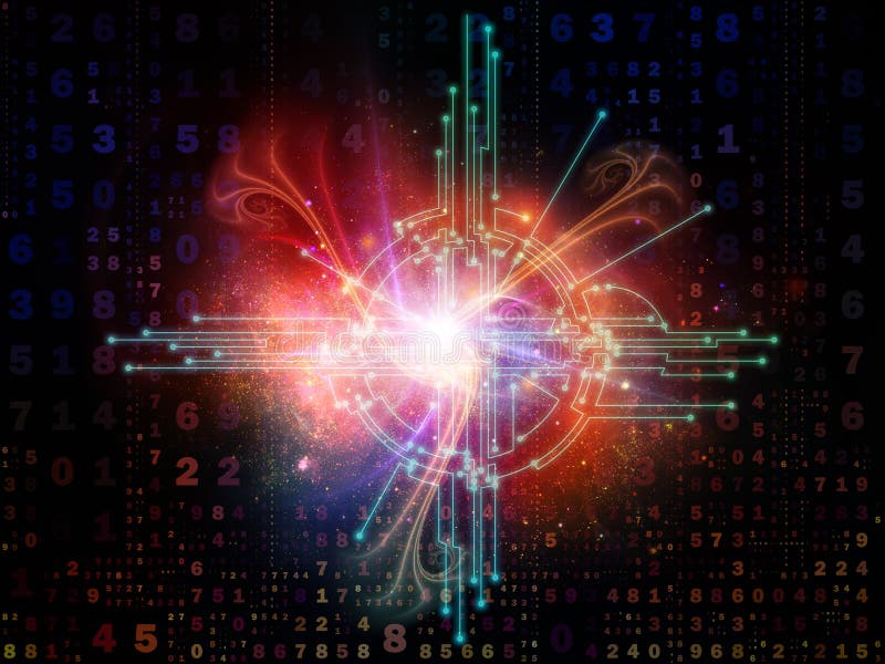 Lights of Integer Realm stock illustration. Illustration of information ...