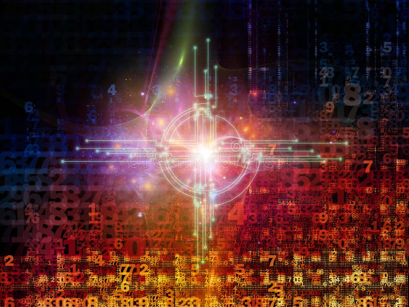 Lights of Integer Realm stock illustration. Illustration of computation ...