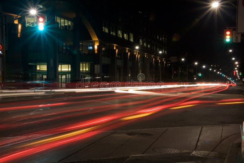 Car Lights intersect stock image. Image of nighttime, glow - 2061713