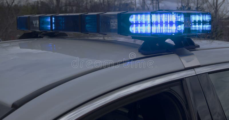 Lights on a Marked Police Vehicle Stock Image - Image of crime, driving ...