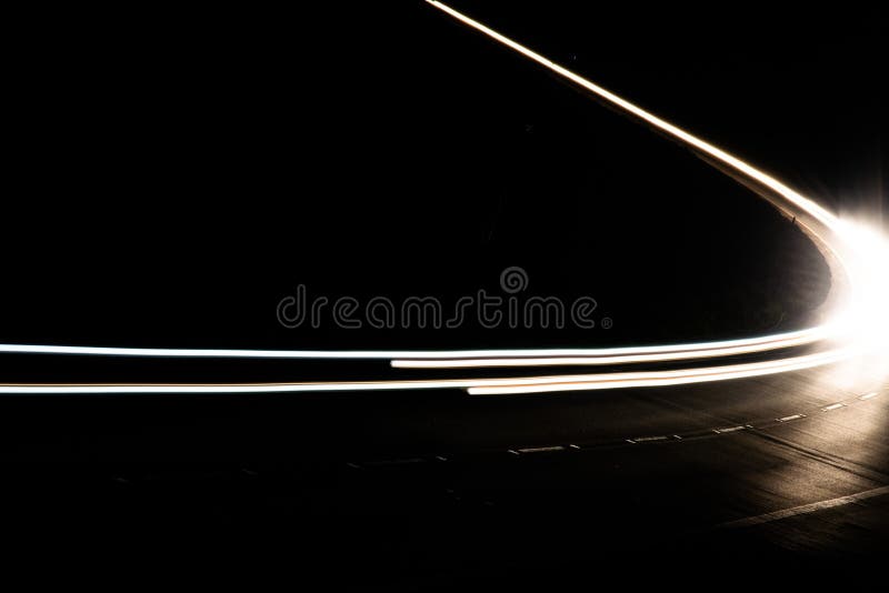 Lights of Moving Cars at Night. Long Exposure Stock Image - Image of ...