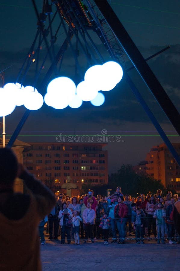 Night on Bucharest stock photo. Image of celebrating, lighting - 123866