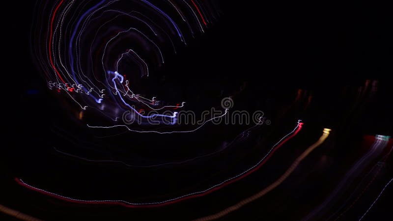 Lights of the Night City in a Circular Motion. Stock Photo - Image of ...