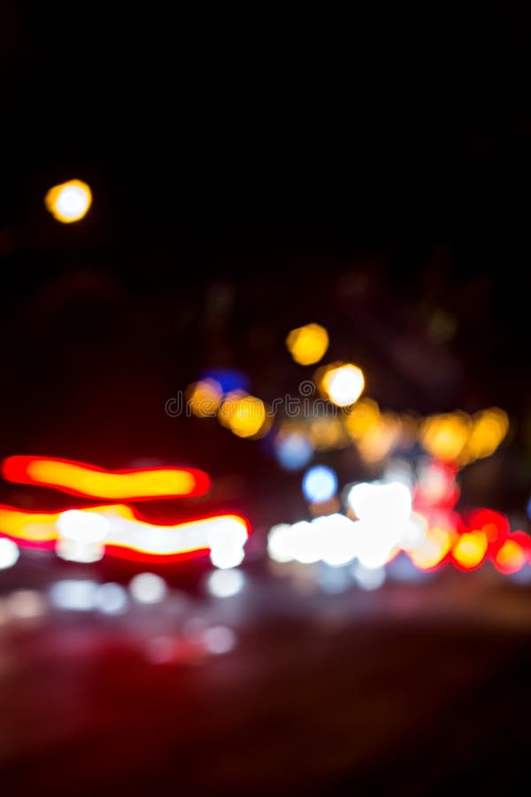 Lights of the Night City. Unfocused Photo Stock Image - Image of city ...