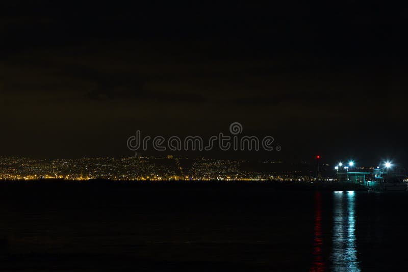 Night Landscape from the Sea Side Stock Photo - Image of peaceful ...