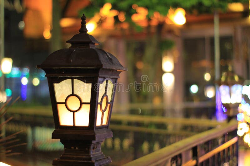 Lights in the night scene stock image. Image of window - 256090453