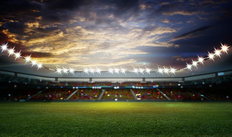Lights at Night and Stadium Stock Image - Image of baseball ...