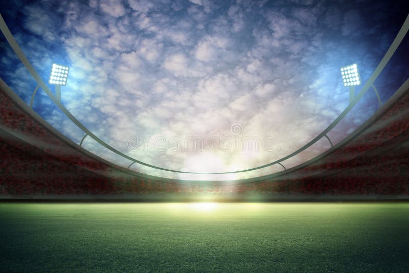 Bright Stadium Arena Lights at Night Stock Photo - Image of kick, lamp ...