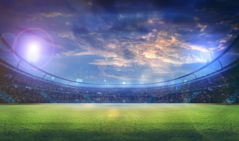 Lights at Night and Stadium Stock Image - Image of ground, arena: 190153785