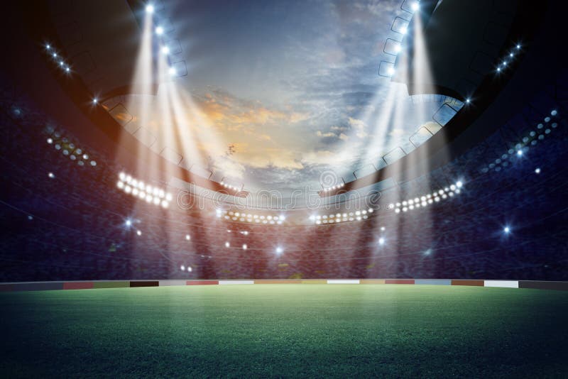 Lights at Night and Stadium Stock Image - Image of baseball ...