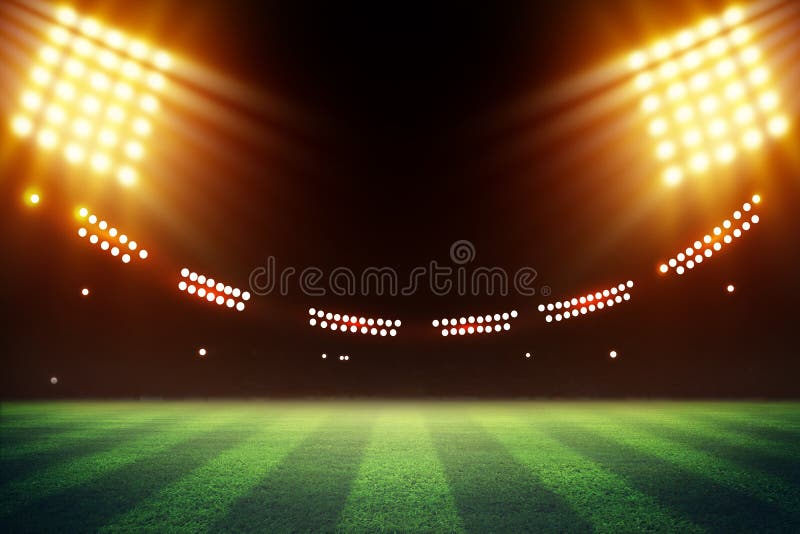 Lights at Night and Stadium Stock Image - Image of lights, floodlit ...