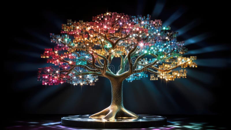 Lights pixel tree stock illustration. Illustration of creativity ...
