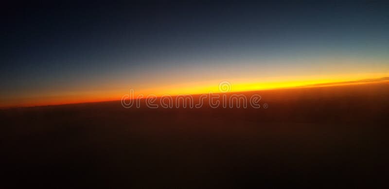 Lights by plane at sunset stock photo. Image of horizon - 162663814