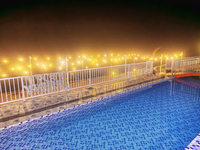 Lights and pool stock photo. Image of luxury, city, lights - 259643726