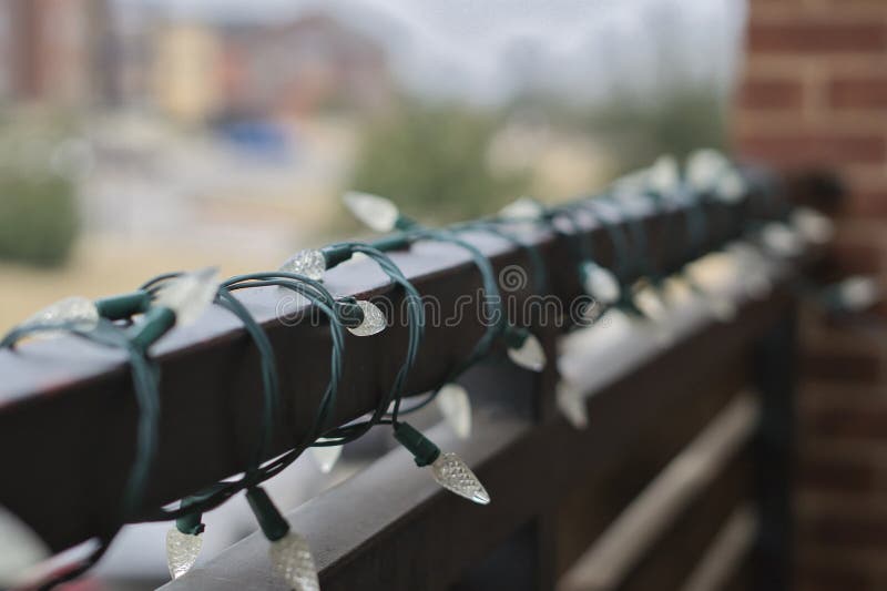 Lights on a Rail stock image. Image of lights, christmas - 210149905