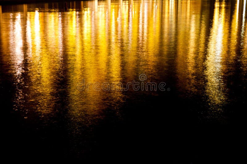 Lights Reflection with Waves Stock Photo - Image of ocean, exposure ...