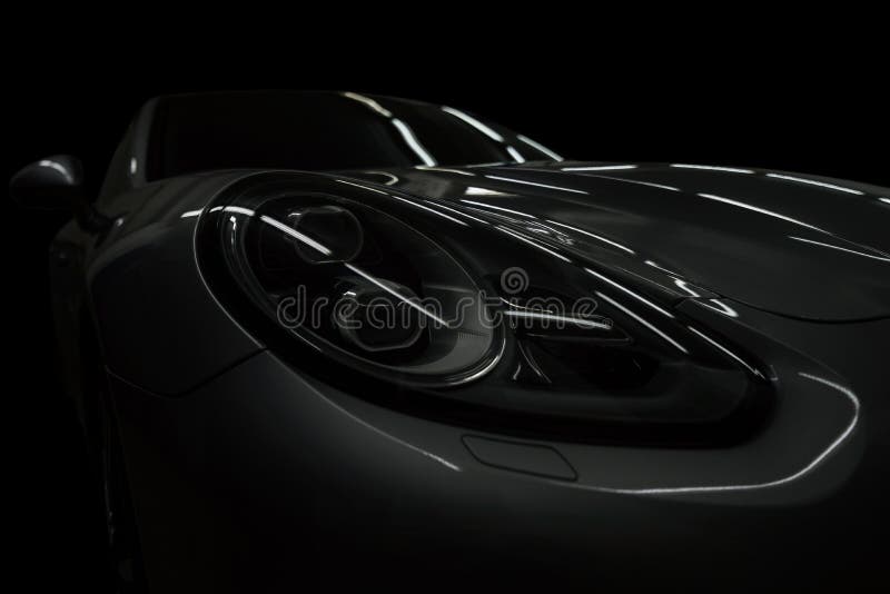 Lights Reflections on the Modern Car Headlight Stock Photo - Image of ...