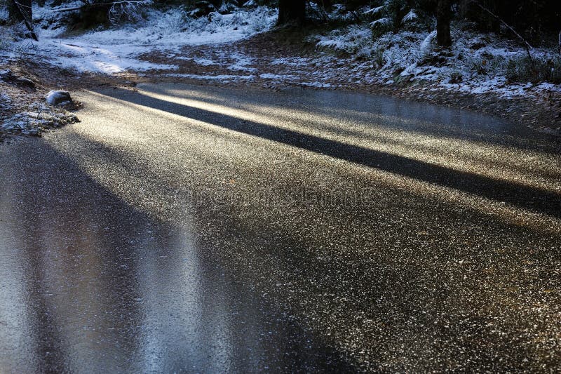 Lights and Shadows on Ice in Winter Stock Photo - Image of park, shadow ...