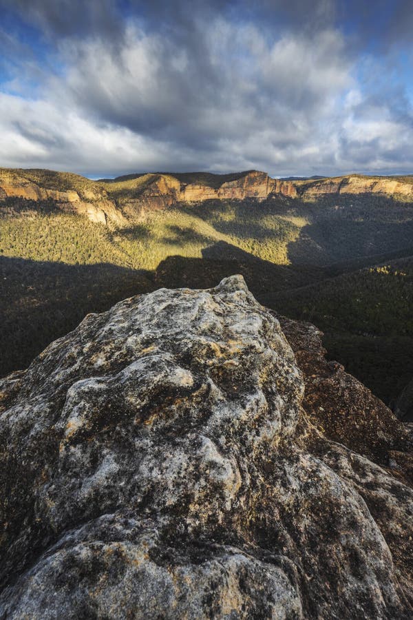 Lights and Shadows Plus Cloud Formations in Blue Mountains of NSW Stock ...