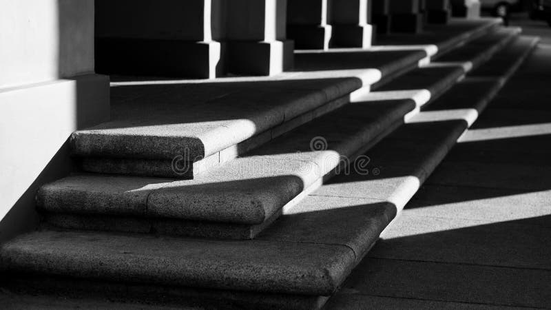 Lights and Shadows on the Steps of the Building Stock Image - Image of ...