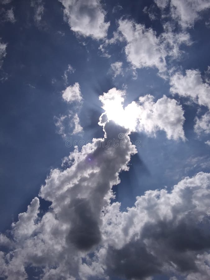 Lights shine from the sky stock image. Image of clouds - 20986149